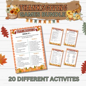 Fall 20 Game MEGA BUNDLE, Thanksgiving Games Bundle, Thanksgiving ...