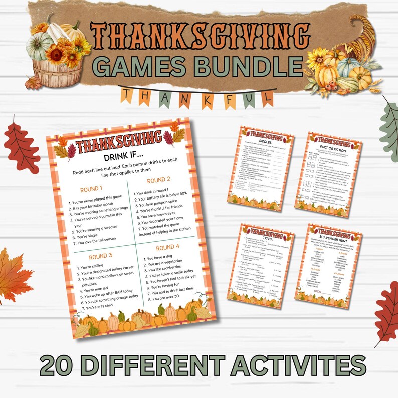 Fall 20 Game MEGA BUNDLE Thanksgiving Games Bundle - Etsy