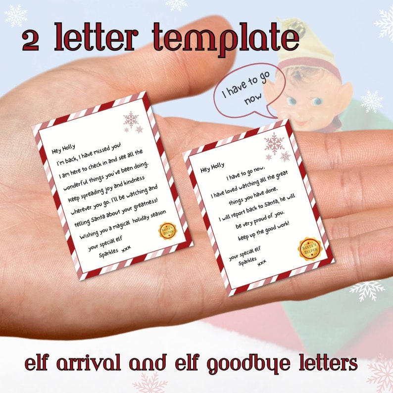 Editable Mini Elf Letters and Envelope. Printable Mini Elf Arrival ...