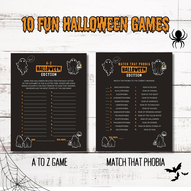 Halloween Game Bundle, Printable Halloween Games for Kids and Adults ...