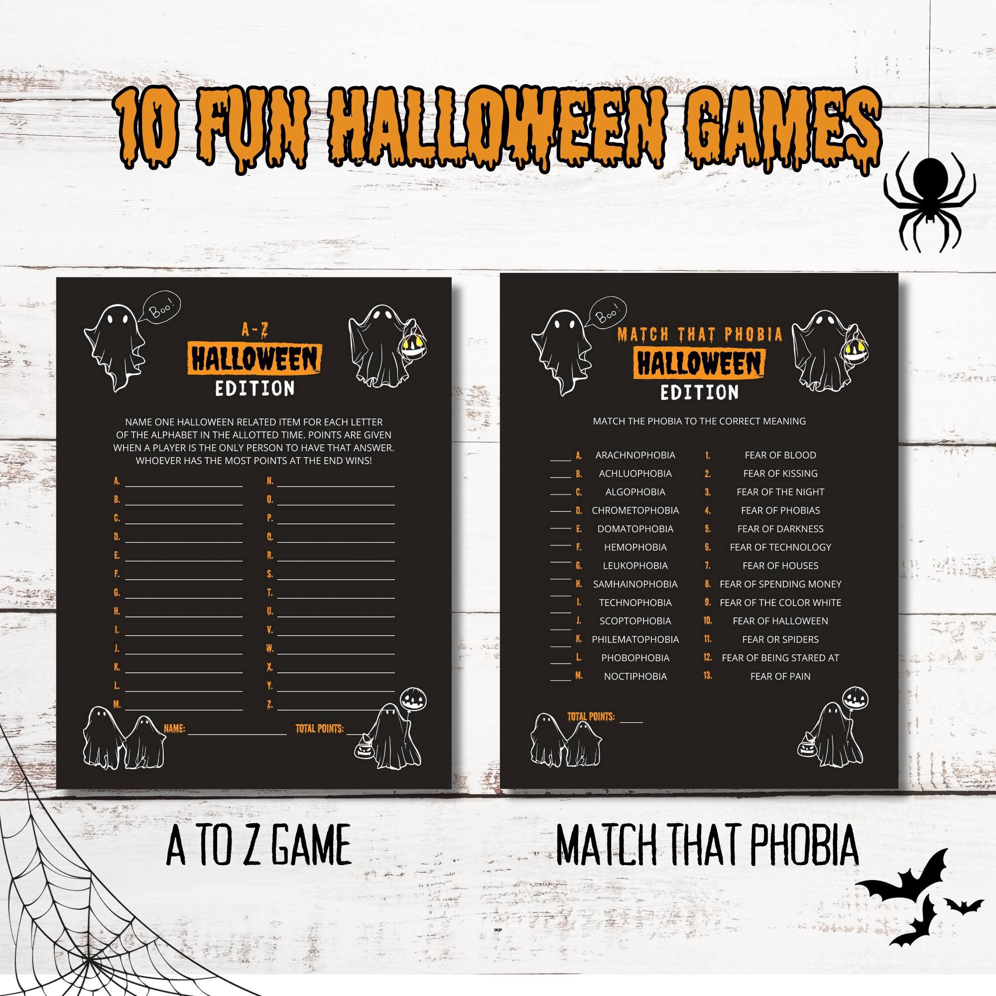 Halloween Game Bundle, Printable Halloween Games for Kids and Adults ...