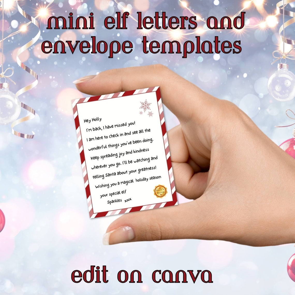 Editable Mini Elf Letters and Envelope. Printable Mini Elf Arrival ...