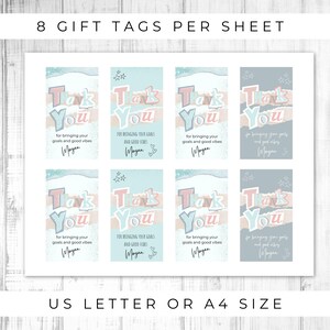 Thank You Gift Tags for Vision Board Parties Editable Digital Download ...