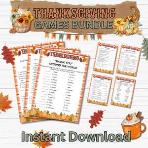 Fall 20 Game MEGA BUNDLE, Thanksgiving Games Bundle, Thanksgiving ...