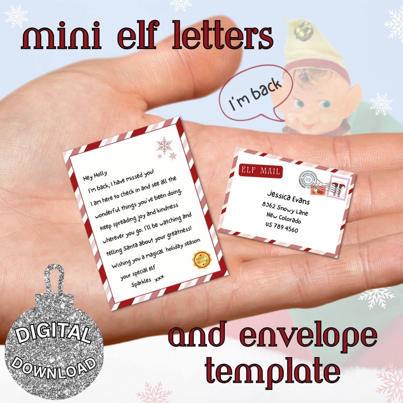 Editable Mini Elf Letters and Envelope. Printable Mini Elf Arrival ...