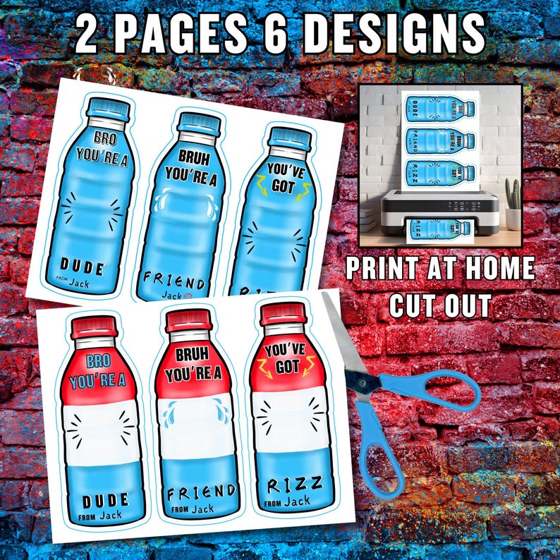 Prime Hydration Valentine Cards: Fun Kids' Digital Download (canva ...