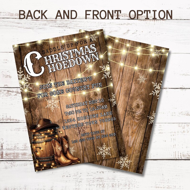 EDITABLE Christmas Hoedown Invitation Country Christmas - Etsy