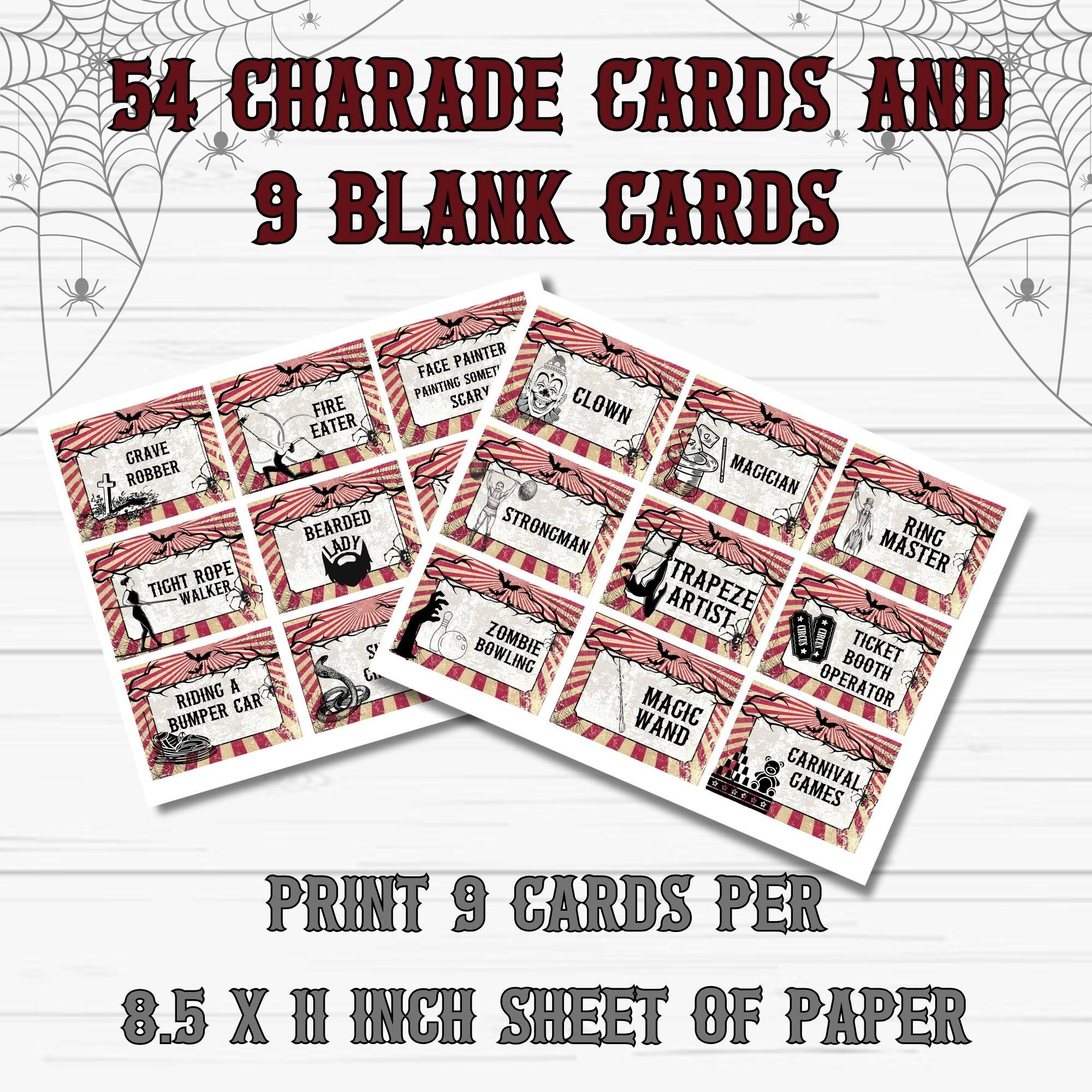 Printable Charades Halloween Game Halloween Activity for Kids - Etsy