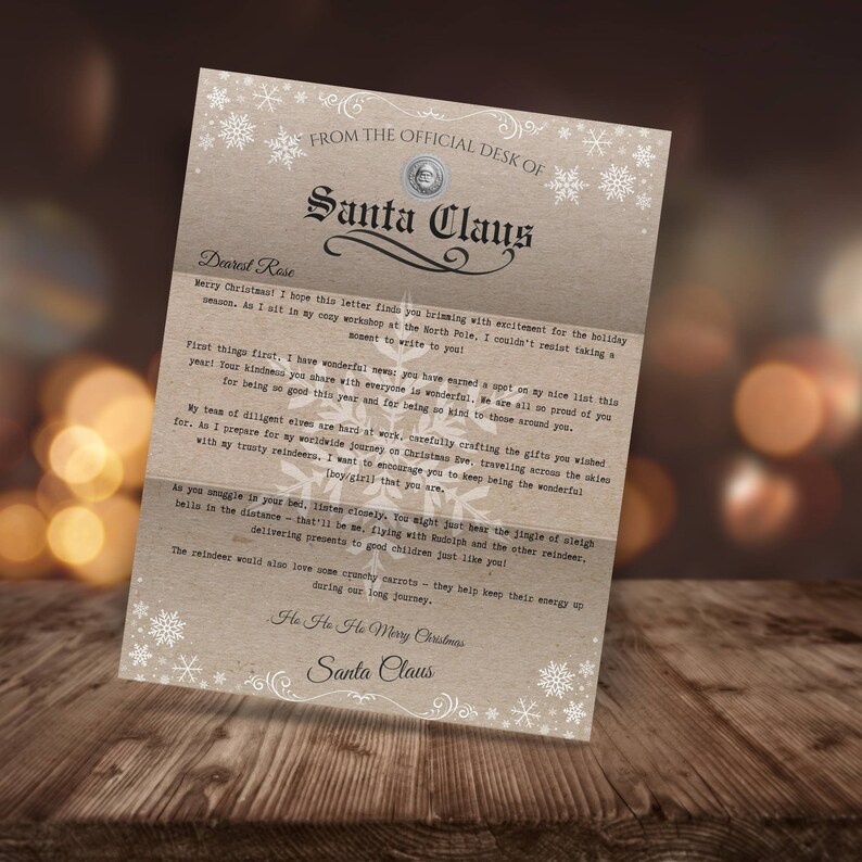 Editable Santa Letter Kit: Nice List Certificate, Envelope (canva ...