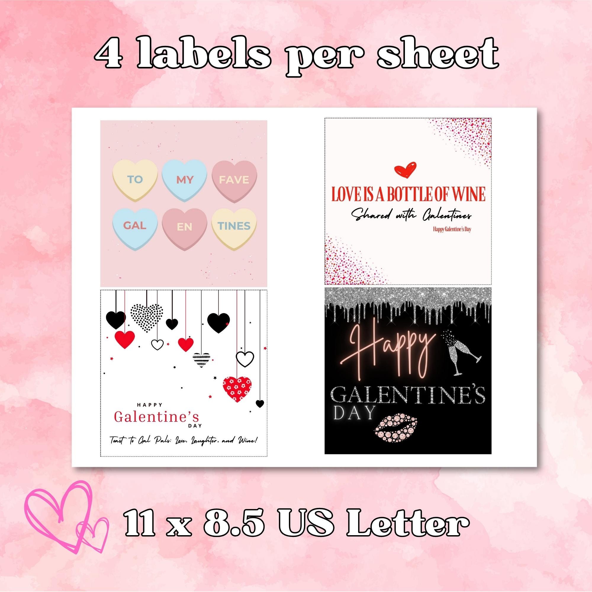 Printable Galentine's Wine Bottle Labels, Instant Download DIY Labels ...