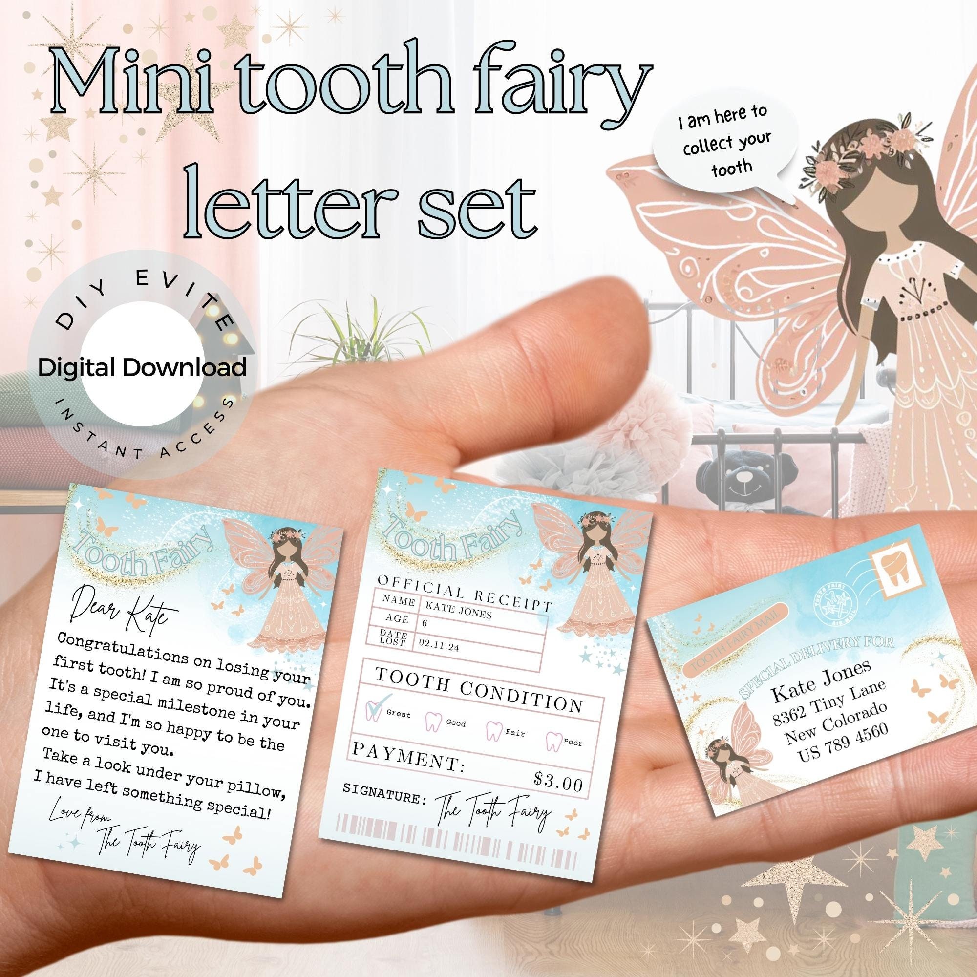 Printable Mini Tooth Fairy Letter Set, Instant Download and Fully ...