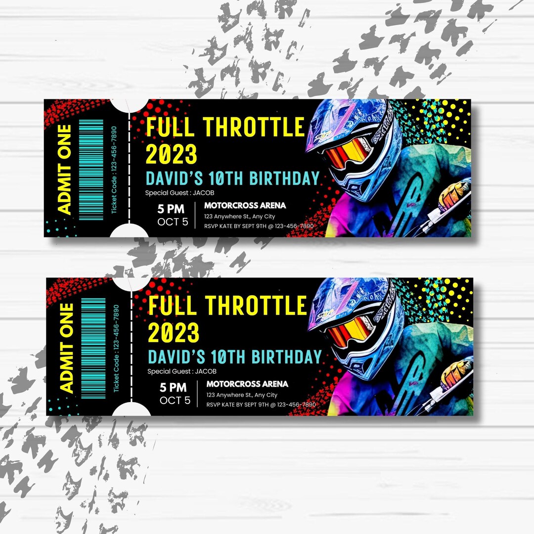 Motorcross Birthday Invitation/ Dirt Bike Birthday Invitation/bmx ...