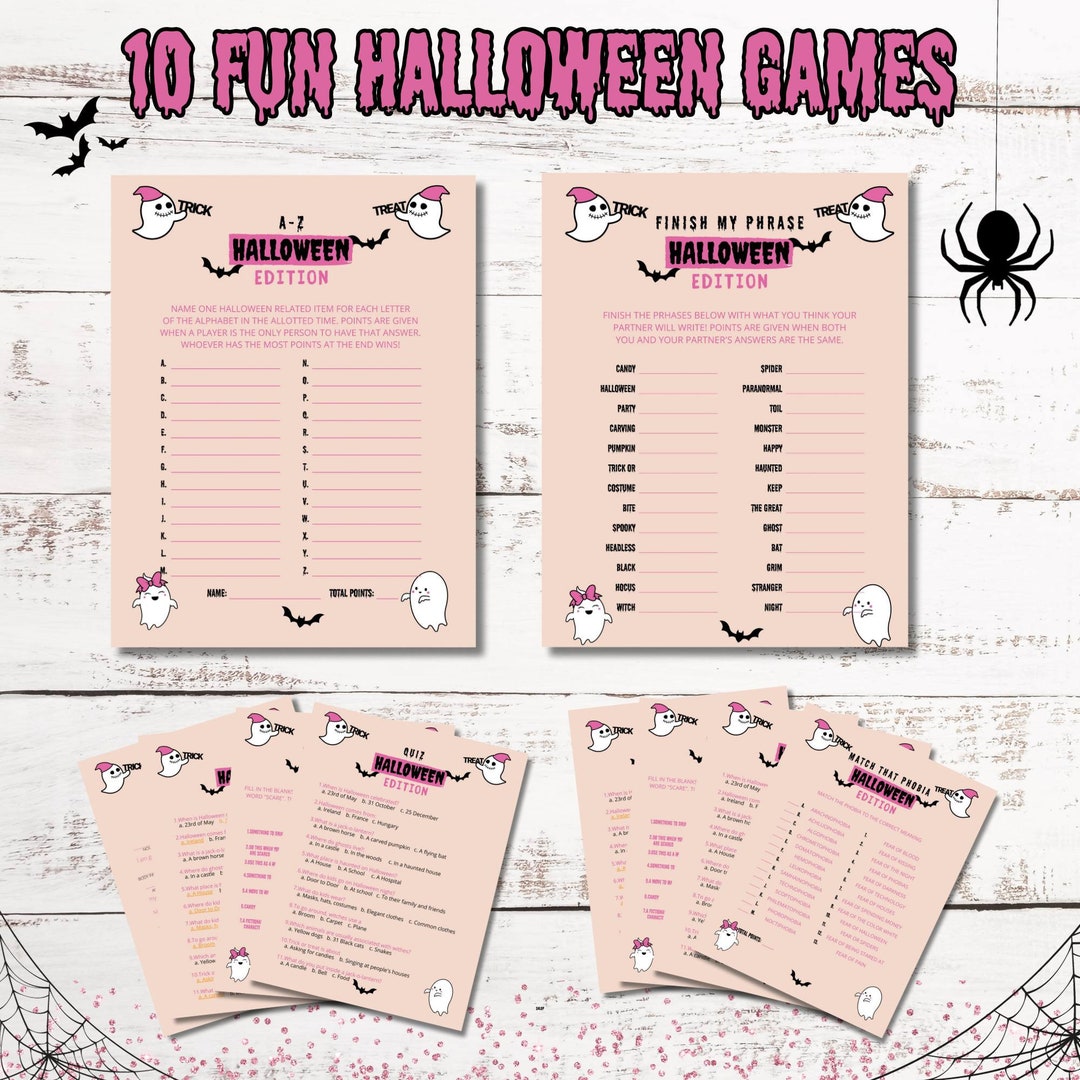 Halloween Game Bundle, Printable Halloween Games for Kids and Adults ...