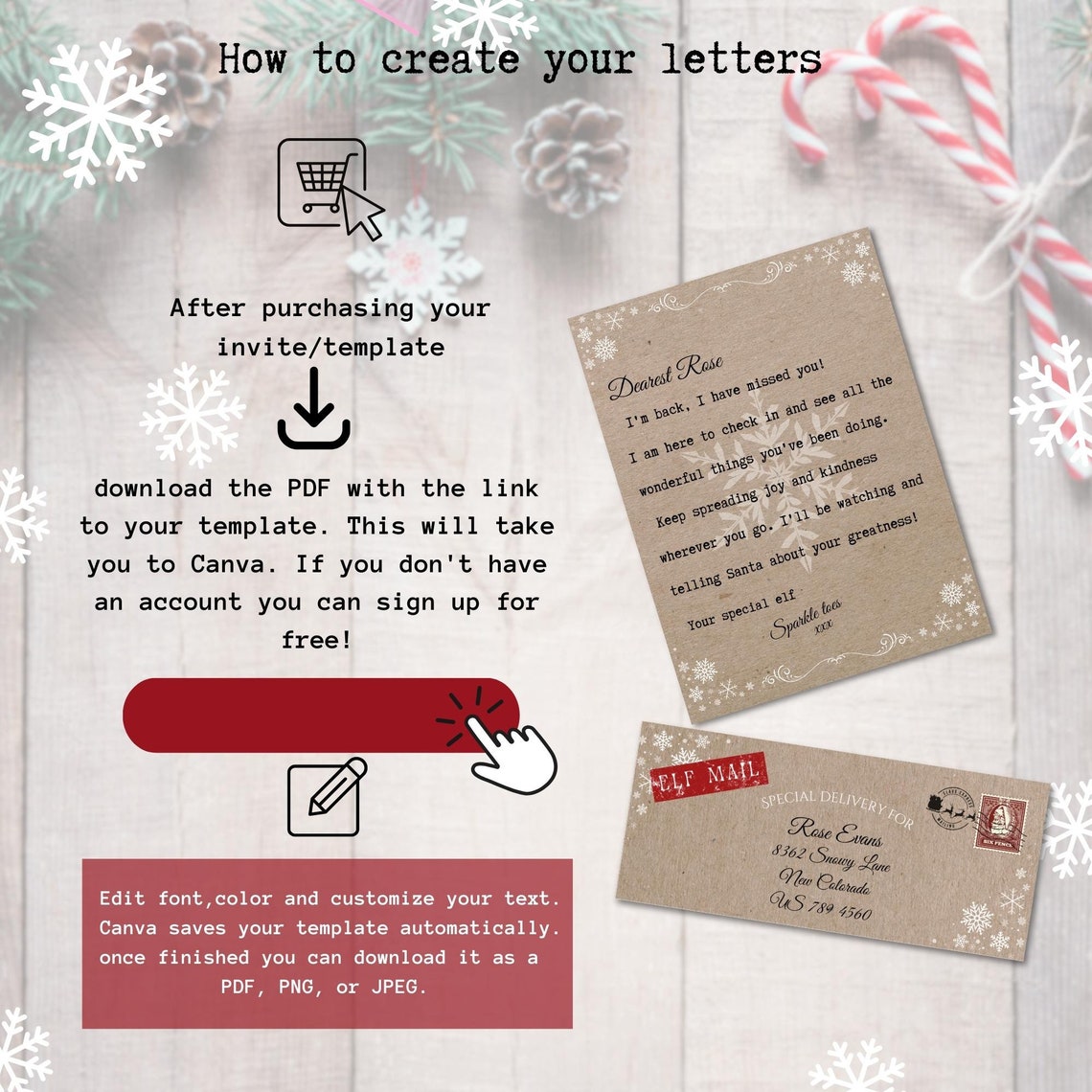 Editable Mini Elf Letters and Envelope. Printable Mini Elf Arrival ...