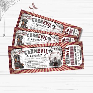 Halloween Carnival Ticket Invitation Template (digital Download) - Etsy