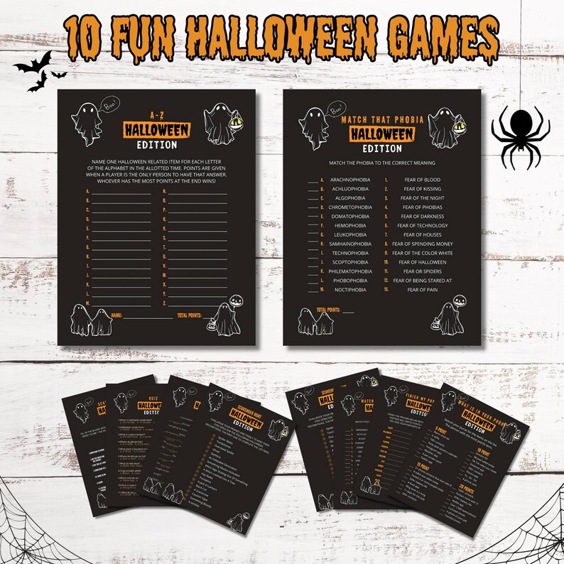 Halloween Game Bundle, Printable Halloween Games for Kids and Adults ...
