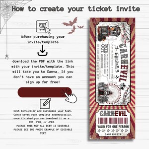 Halloween Carnival Ticket Invitation Template (digital Download) - Etsy