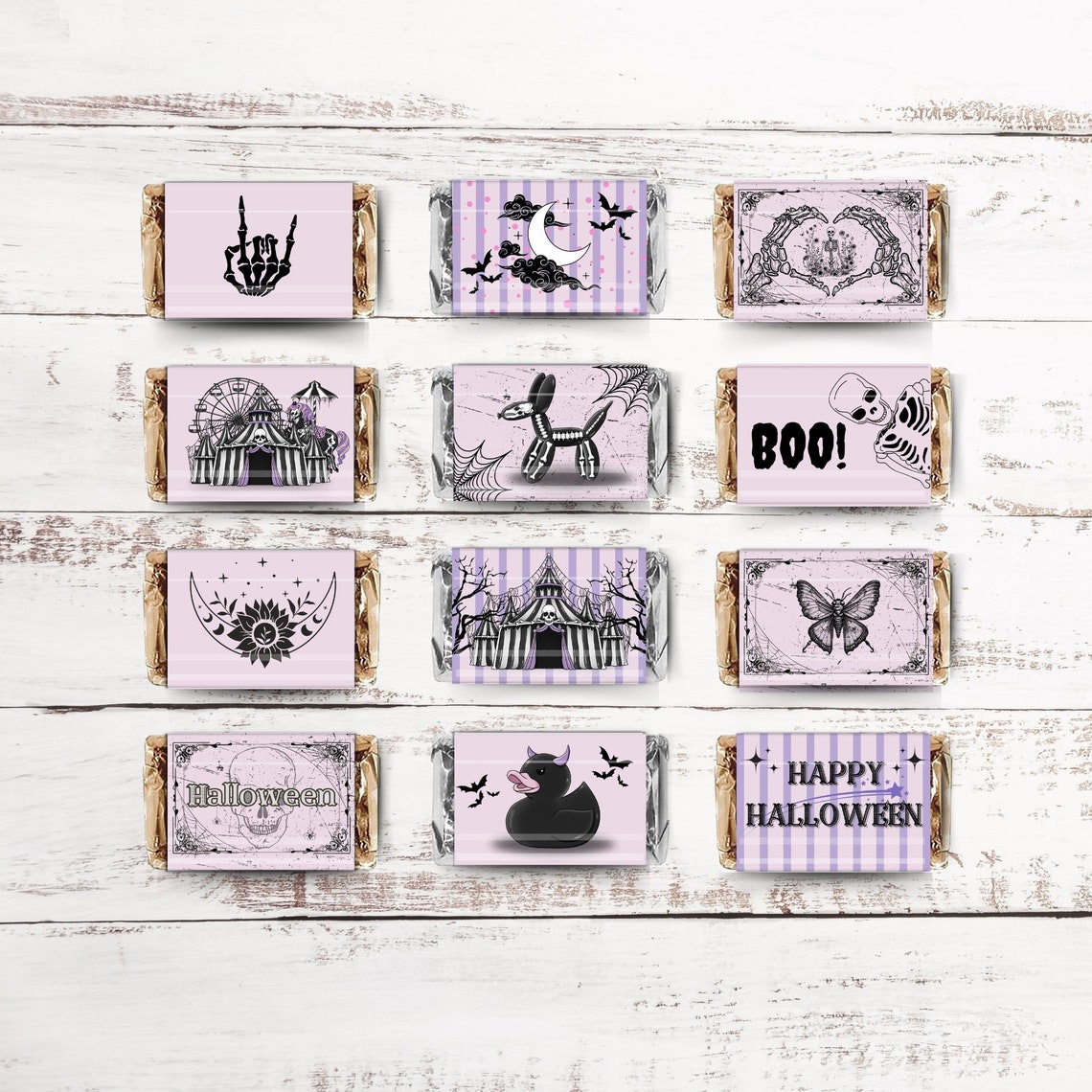 Mini Hershey's Chocolate Bar Wrappers Template X 12 Designs, Pink ...