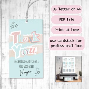 Thank You Gift Tags for Vision Board Parties Editable Digital Download ...
