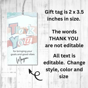 Thank You Gift Tags for Vision Board Parties Editable Digital Download ...