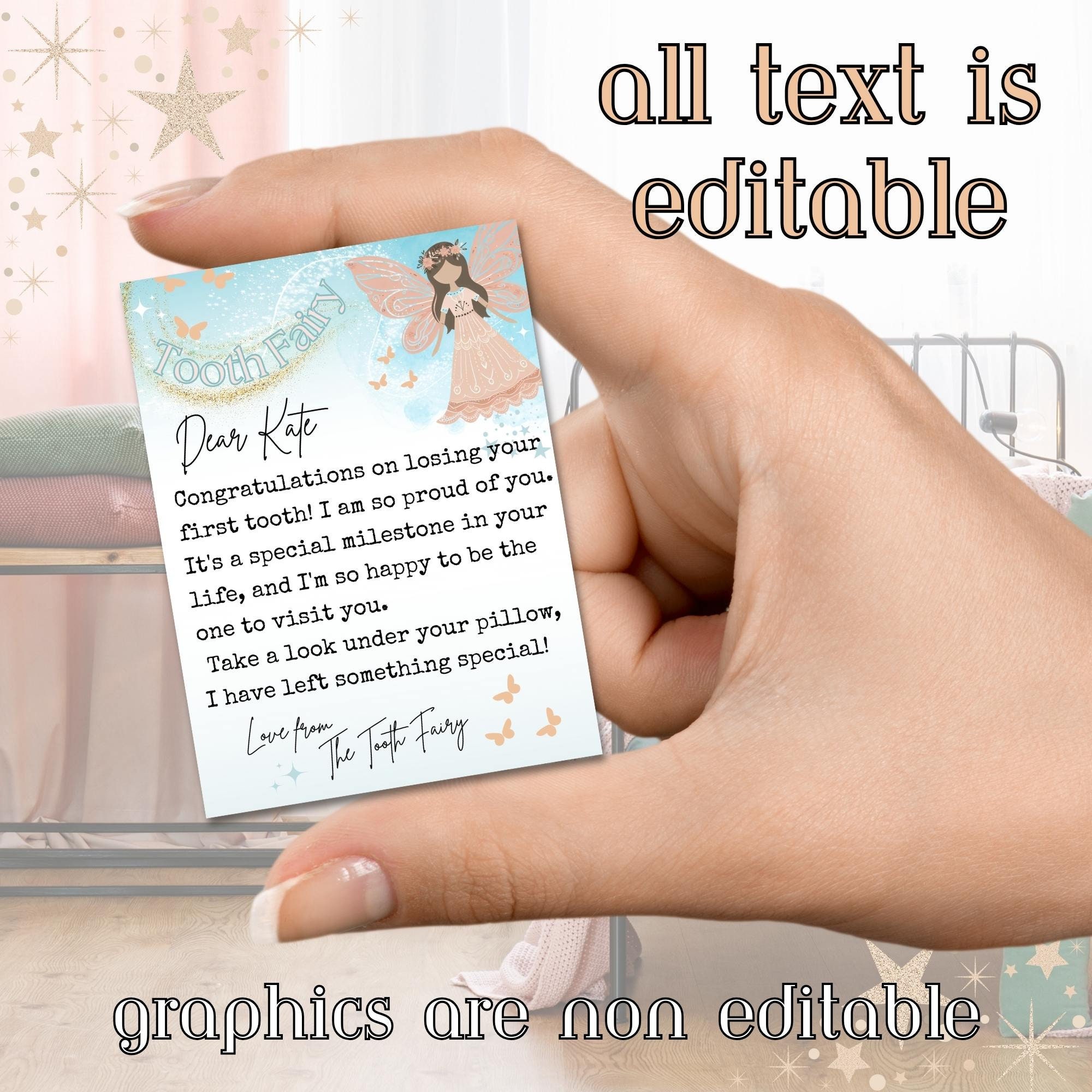 Printable Mini Tooth Fairy Letter Set, Instant Download and Fully ...