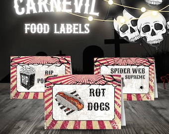 Halloween Party Food Station Signs 4x6 Editable Canva Template ...