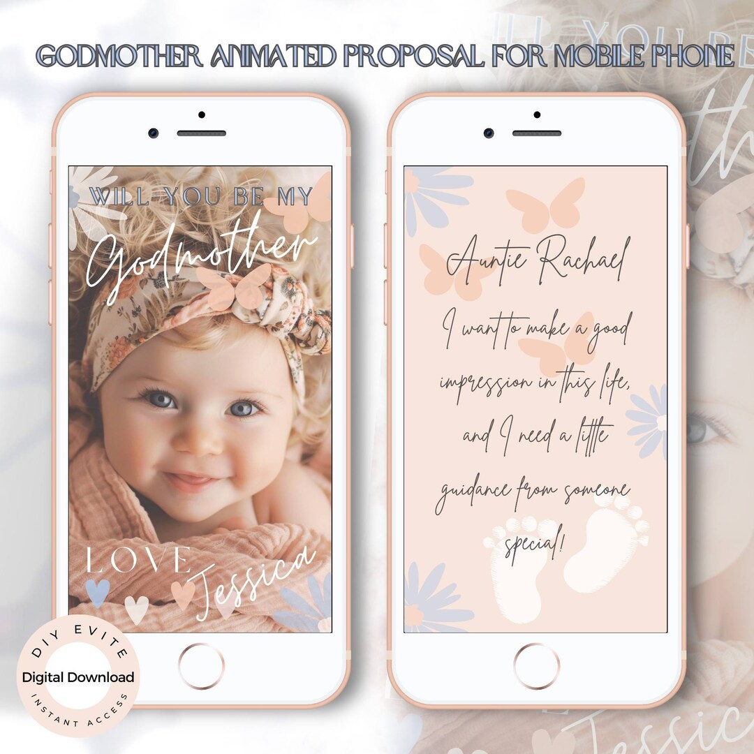 Will You Be My Godmother Proposal Digital Evite For Mobile Phone