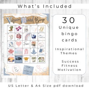 Vision Board Bingo Game: 30 Unique Sheets, Ladies Night (PDF) - Etsy