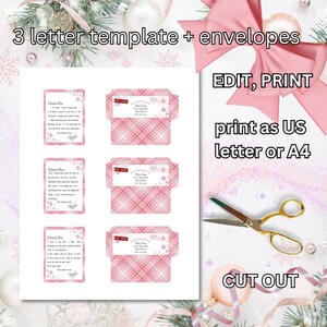 Editable Mini Elf Letter & Envelope Set: Pink Tartan Design (digital ...