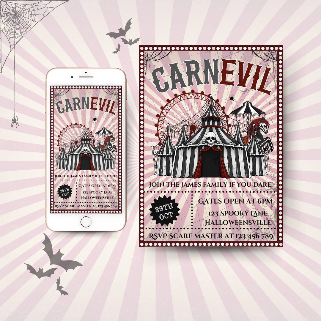 Halloween Carnival Invitation Template and Mobile Phone Halloween ...