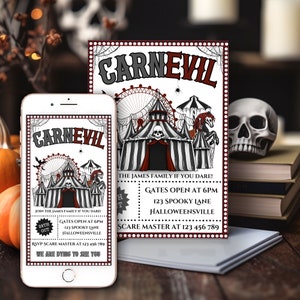 Halloween Carnival Party Bundle Templates, Invitations, Welcome and ...