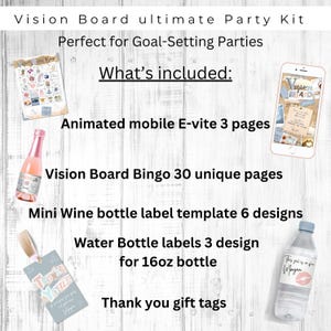 Vision Board Party Kit: Digital Invite, Bingo, Labels (canva Editable ...