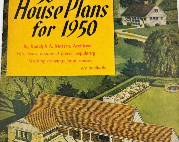 Vintage 1950 House Plans Book - 50 Mid Century Modern Home Designs ...