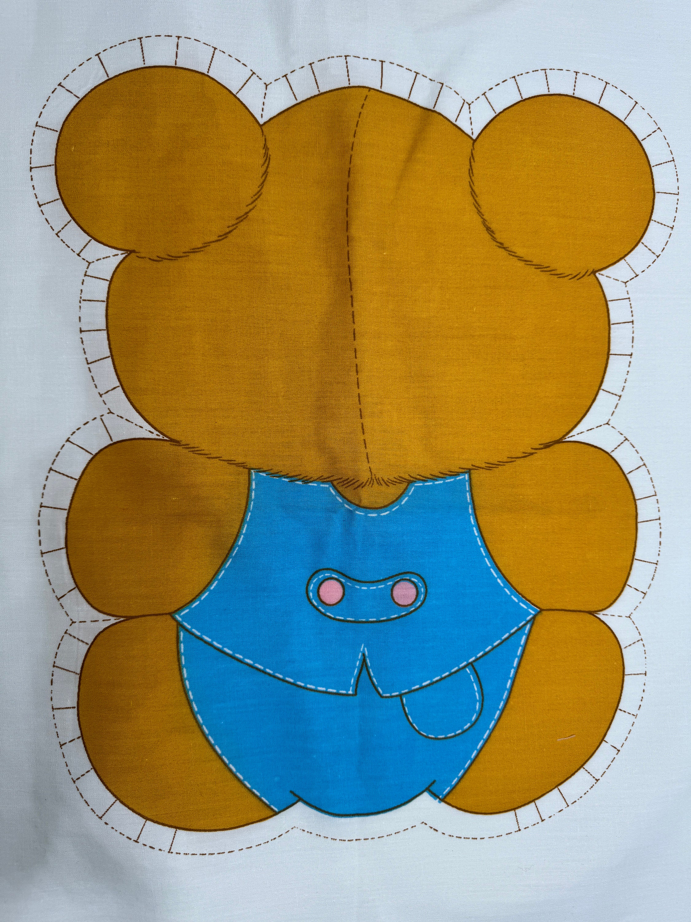 Vintage Springs Mills #7641 TEDDY BEAR Cut and Sew Fabric Panel Stuffed ...