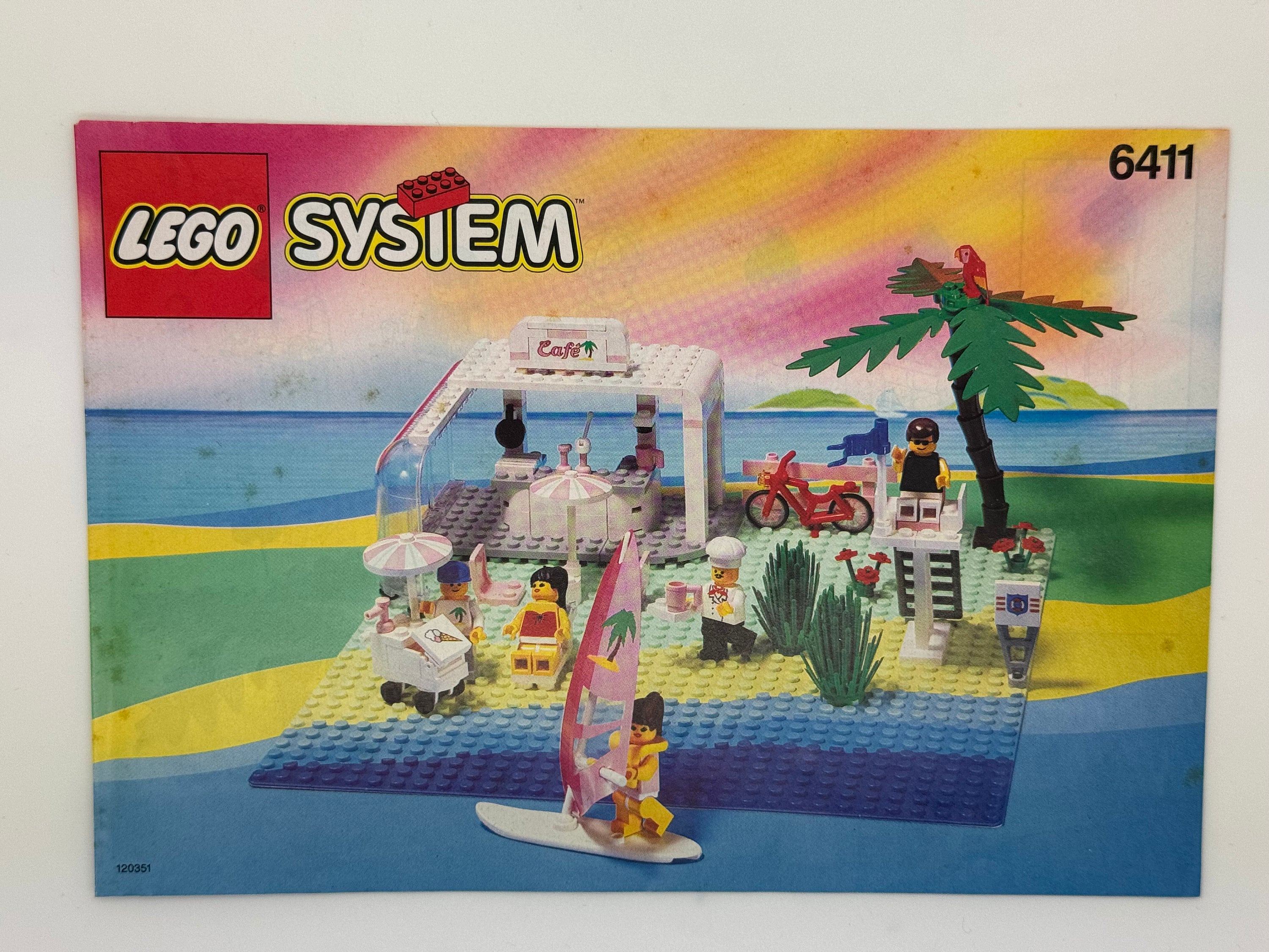 1992 Lego Set 6411 Paradisa SAND DOLLAR CAFE 99.9% Complete, Box and ...