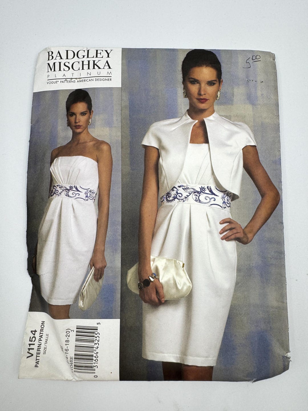 Vogue 1154 Badgley Mischka Dress Jacket Pattern Misses Size 14-16-18-20 ...