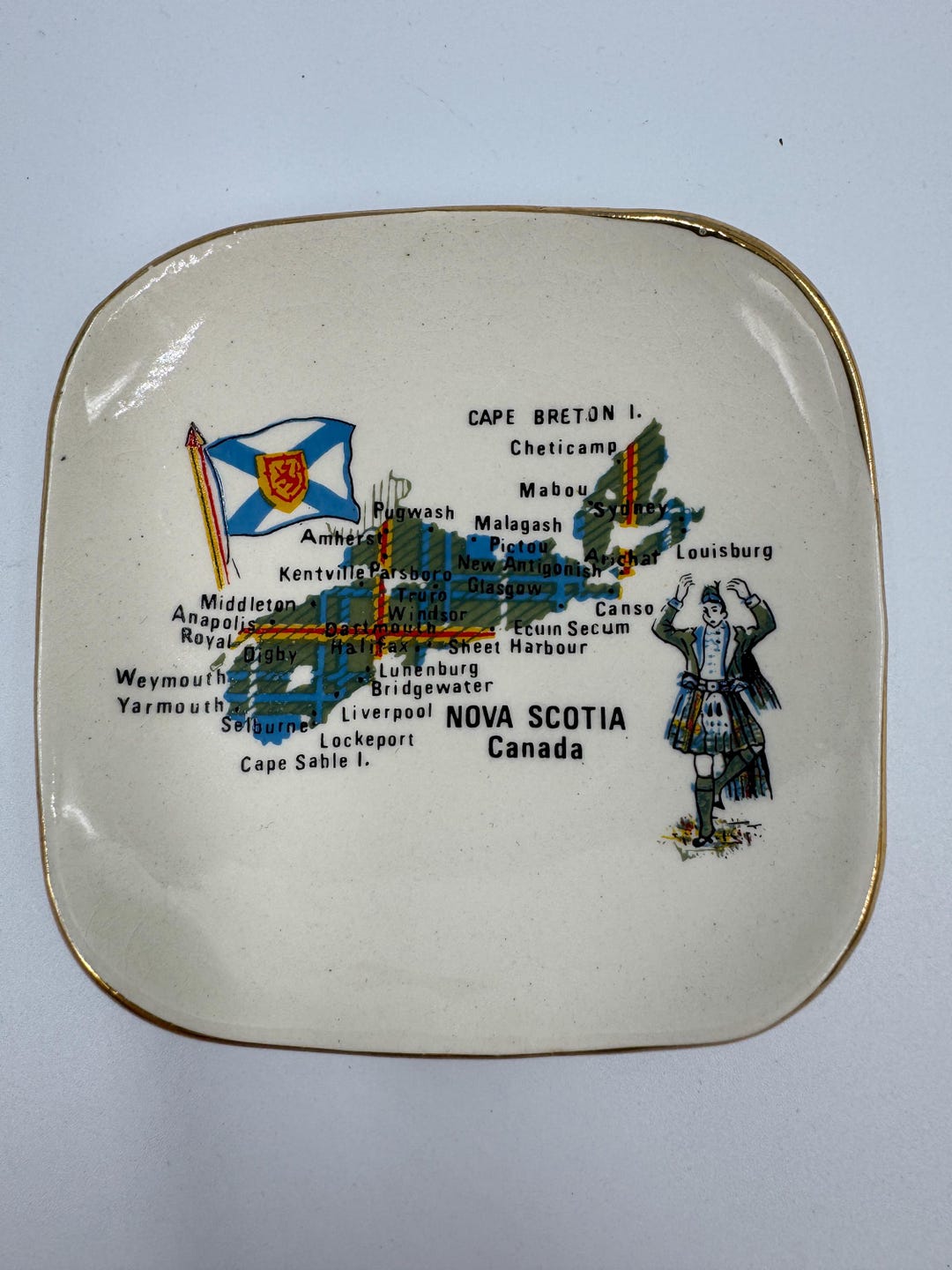 Vintage Lancaster Sandland Ware Nova Scotia Canada Souvenir Pin Dish ...