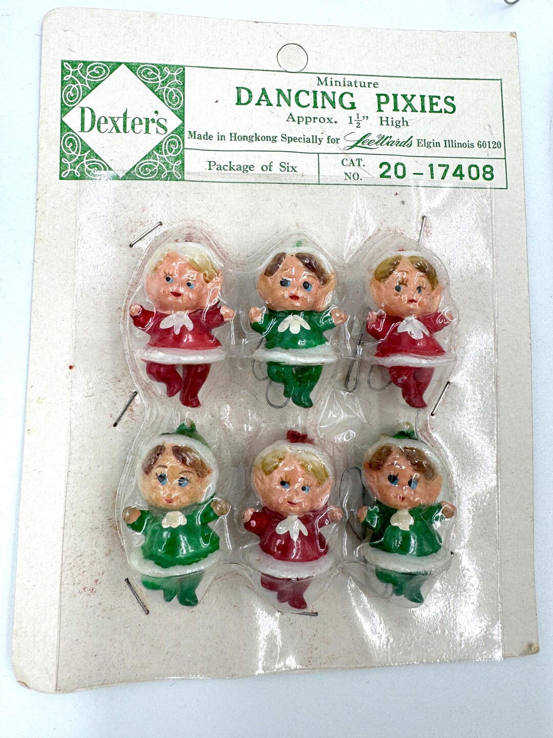 1950's MINIATURE DANCING PIXIES Christmas Wreath or Tree Ornaments, 17 ...