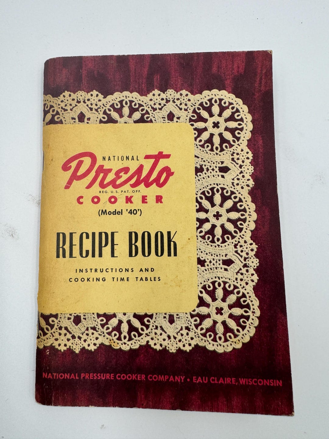 1948 National Presto Pressure Cooker Recipe Book Model 40 - Vintage ...