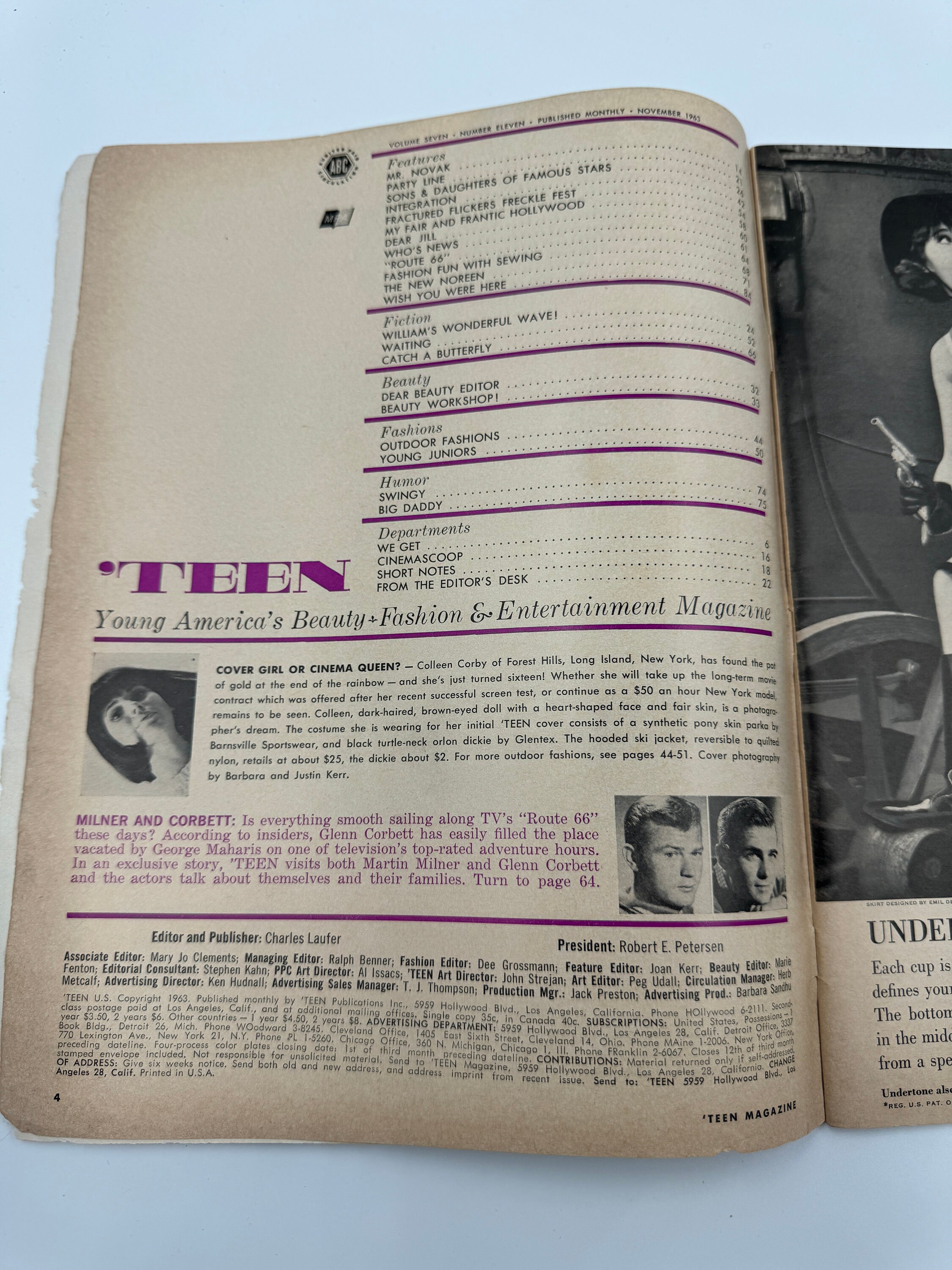 NOVEMBER 1963 TEEN MAGAZINE Beauty Special, Fabulous Fashion and More ...