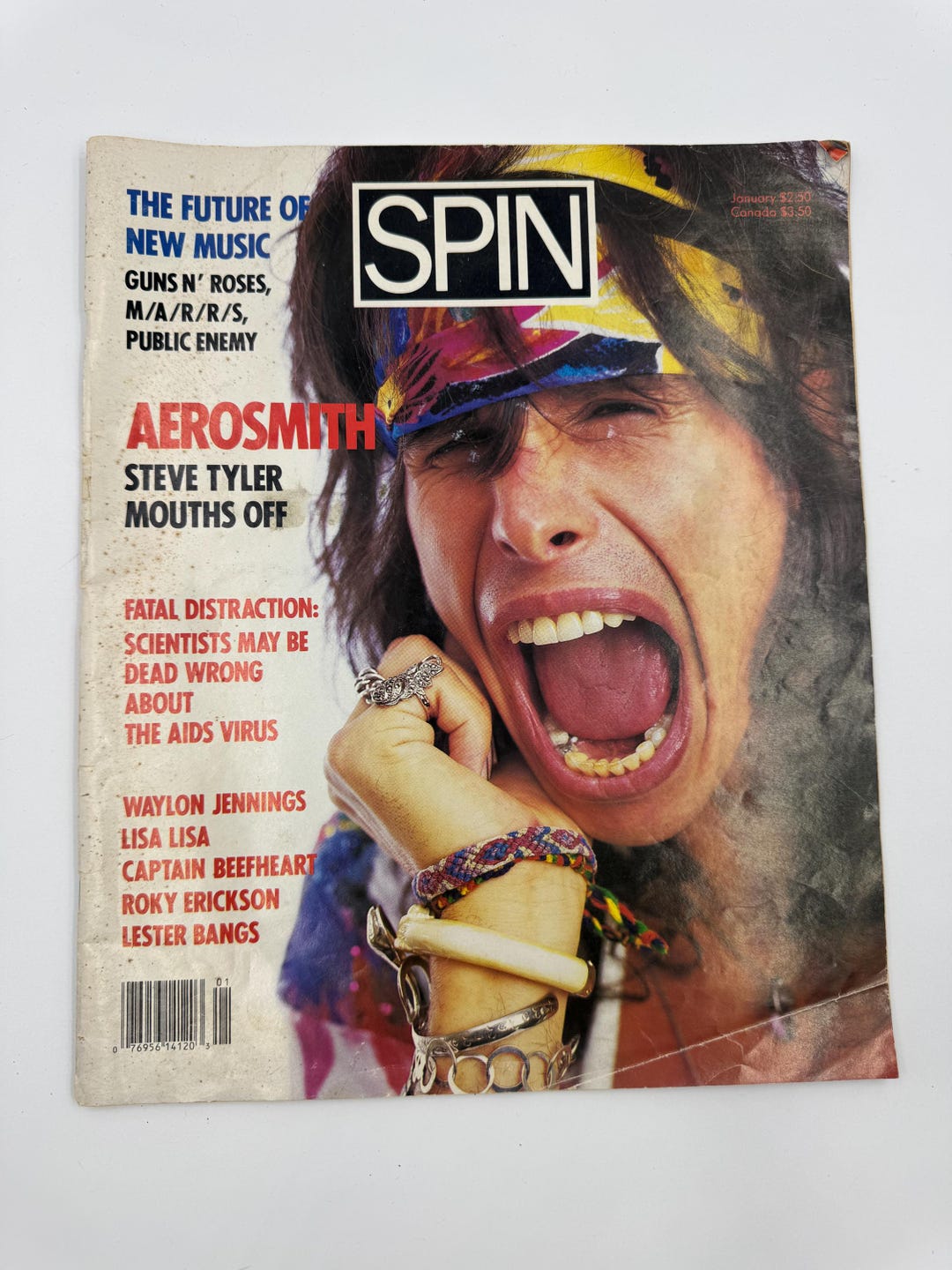 Vintage SPIN Magazine January 1988 - Aerosmith Steven Tyler Cover ...