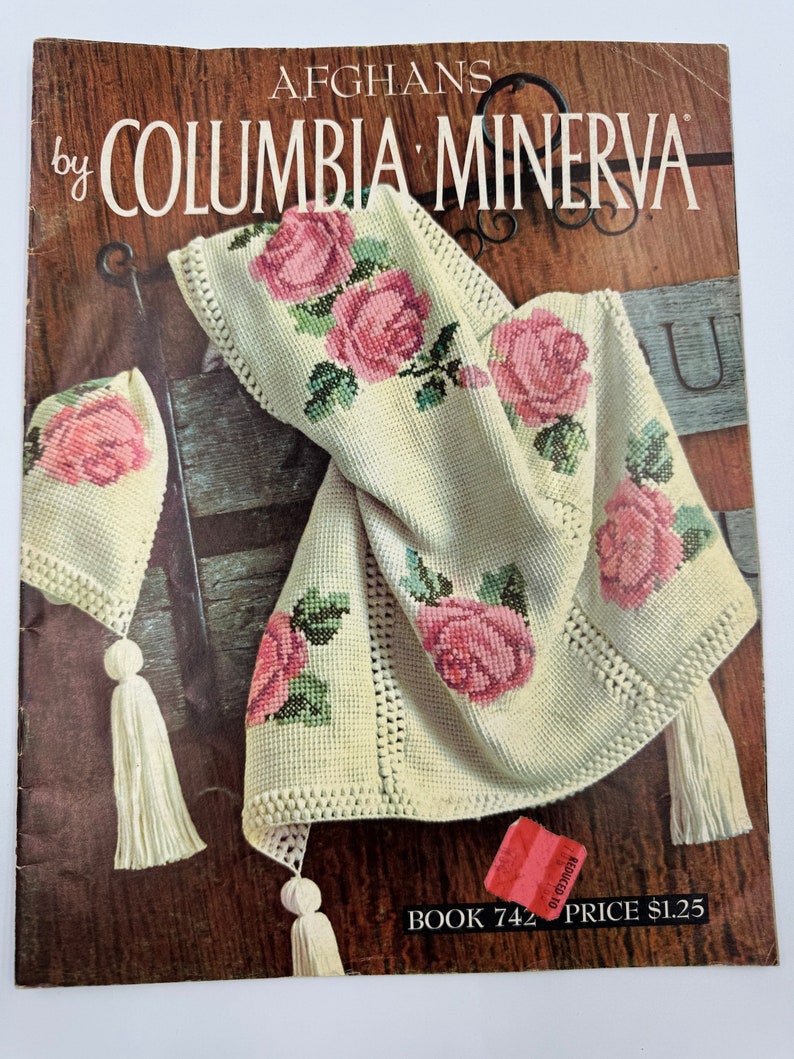1960 COLUMBIA MINERVA AFGHANS Vol. 742, Both Knit and Crochet Patterns ...
