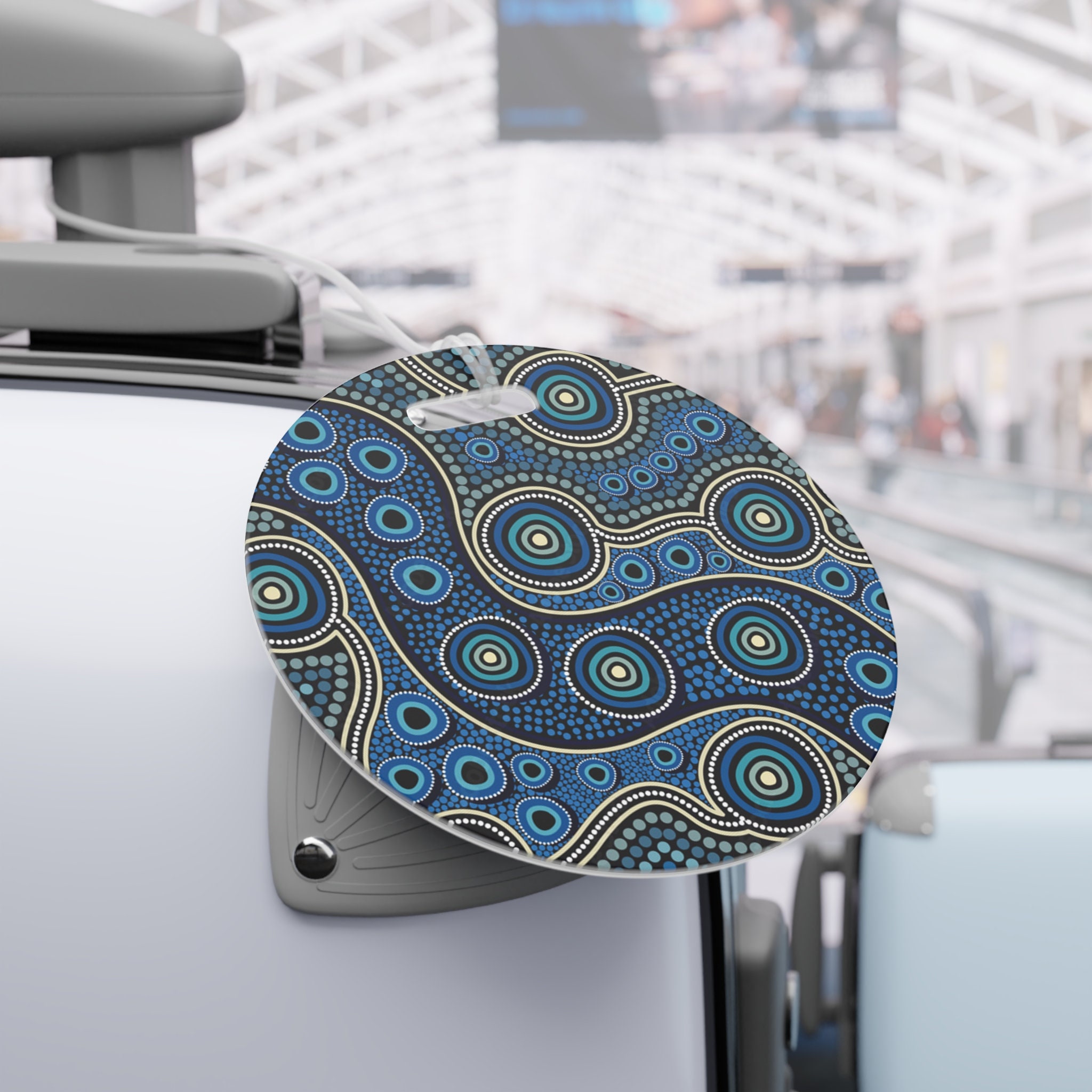 Blue Aboriginal Art Luggage Tags / Luggage Tags / Name Tag / - Etsy