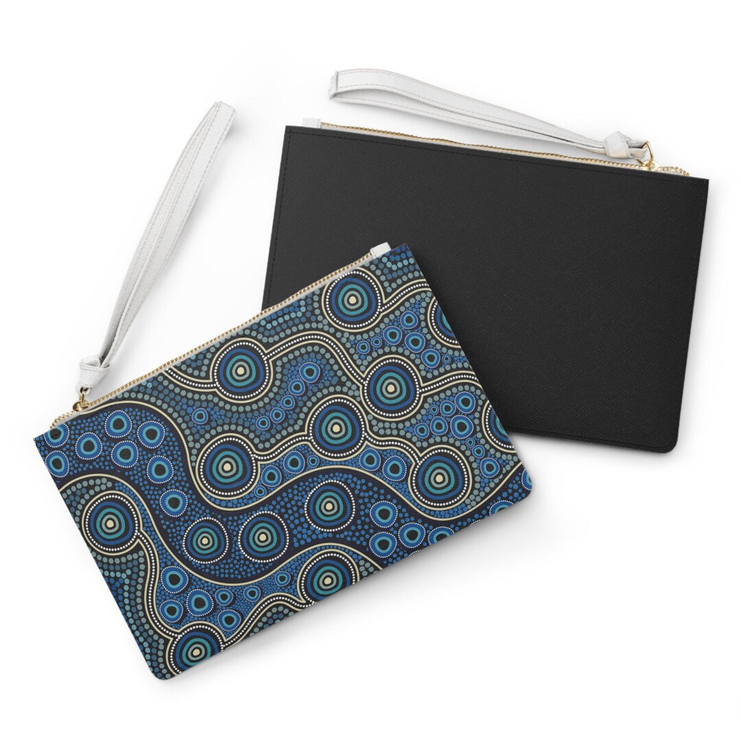 Blue Aboriginal Art Clutch Bag / Purse / Luggage / Wallet / - Etsy