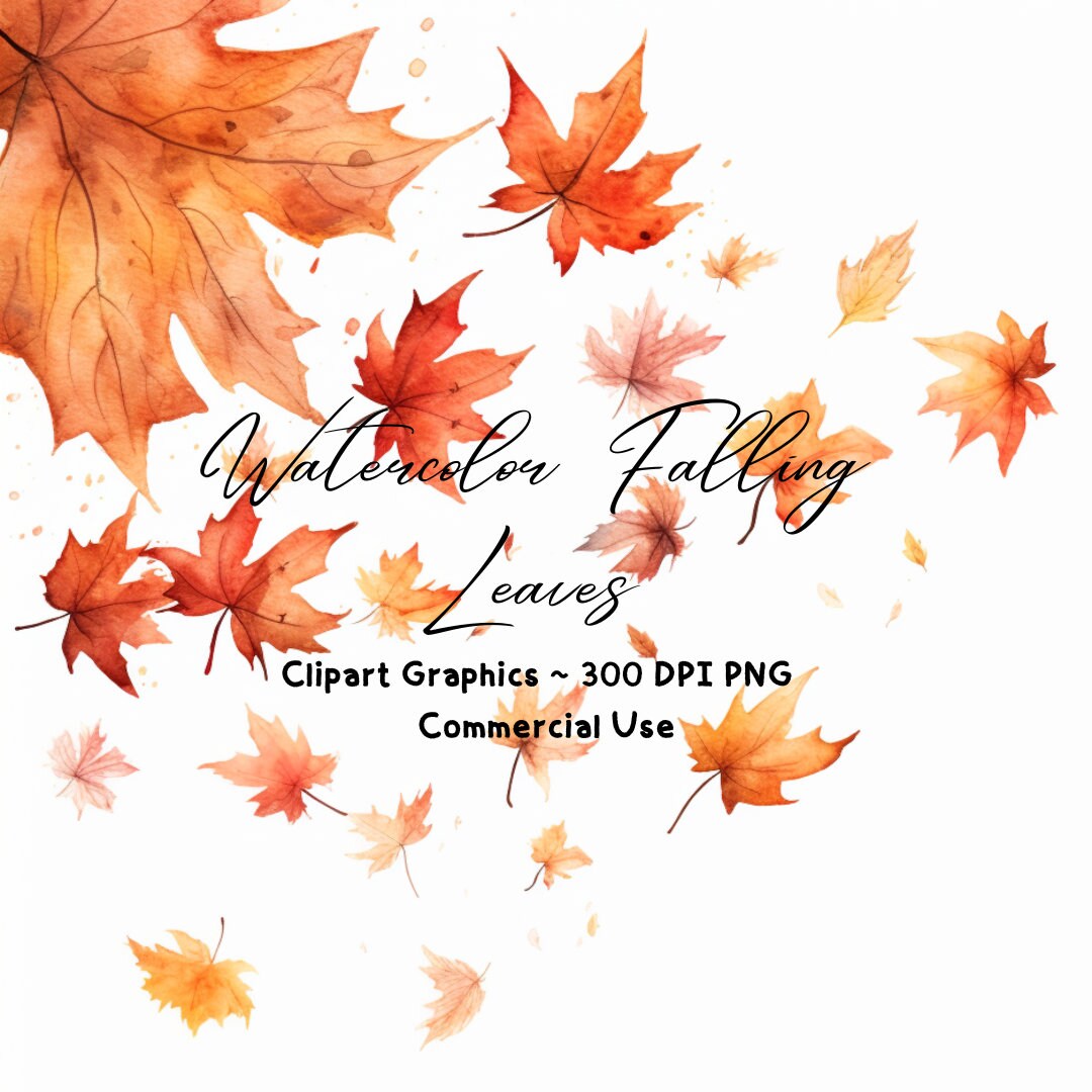 Watercolor Falling Leaves Clipart Autumn Falling Leaves PNG - Etsy