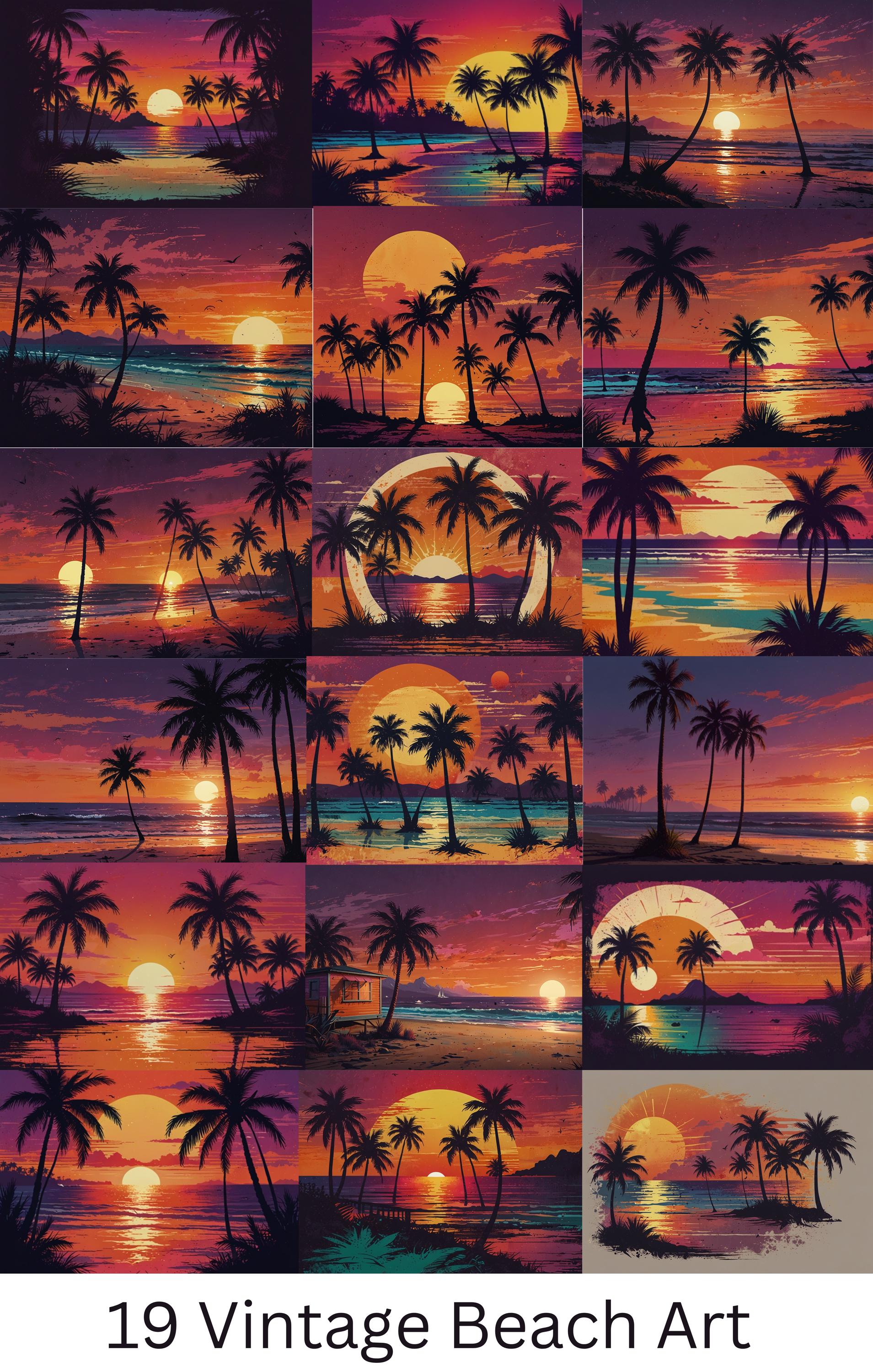 19 Vintage Sunny Beach Templates Fun for T-shirt | T-shirt Files - Etsy