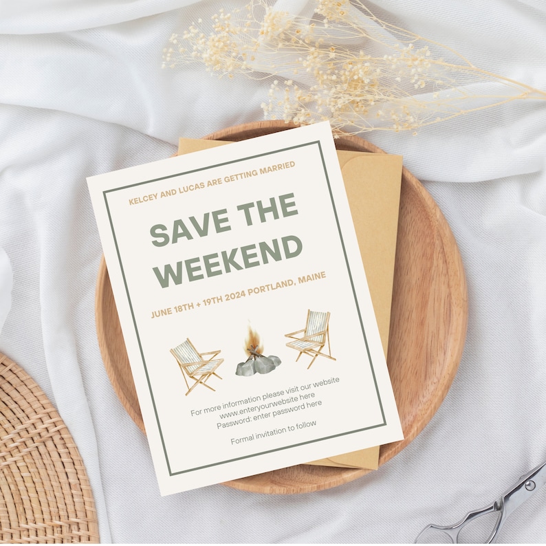 Summer Camp Wedding Save the Date - Etsy