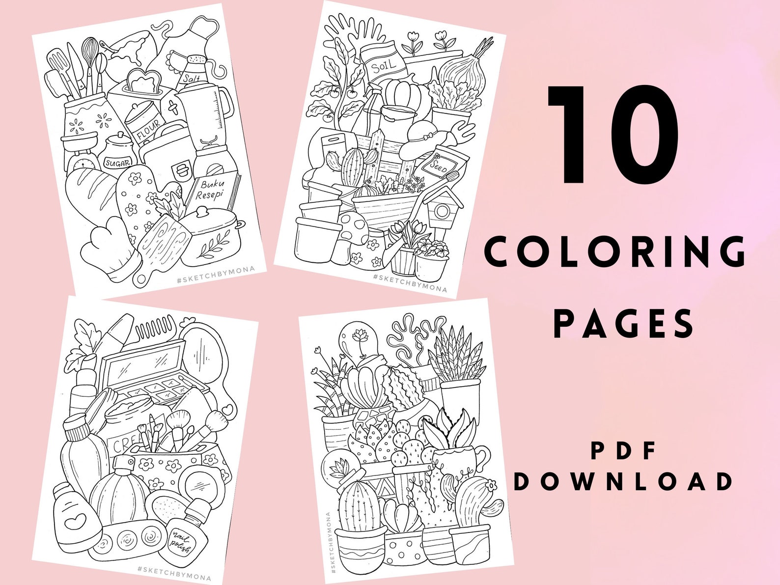 Printable Doodle Coloring Pages, Cute Coloring Sheets for Relaxing ...