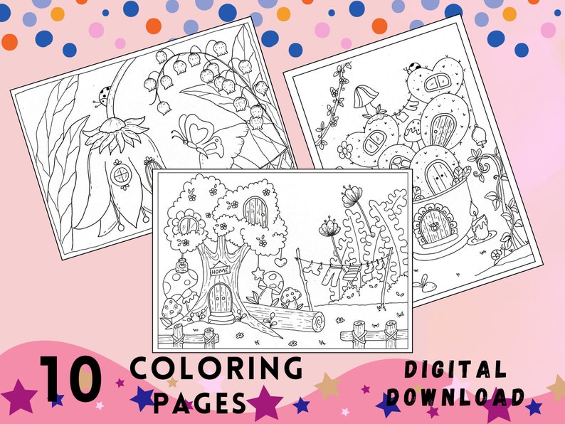 SET A Fantasy House, Coloring Pages Fantasy House, Adualt Coloring ...