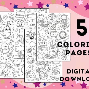 Cute Stuffs Doodle, Printable Coloring Sheets, Cute Coloring Pages. - Etsy